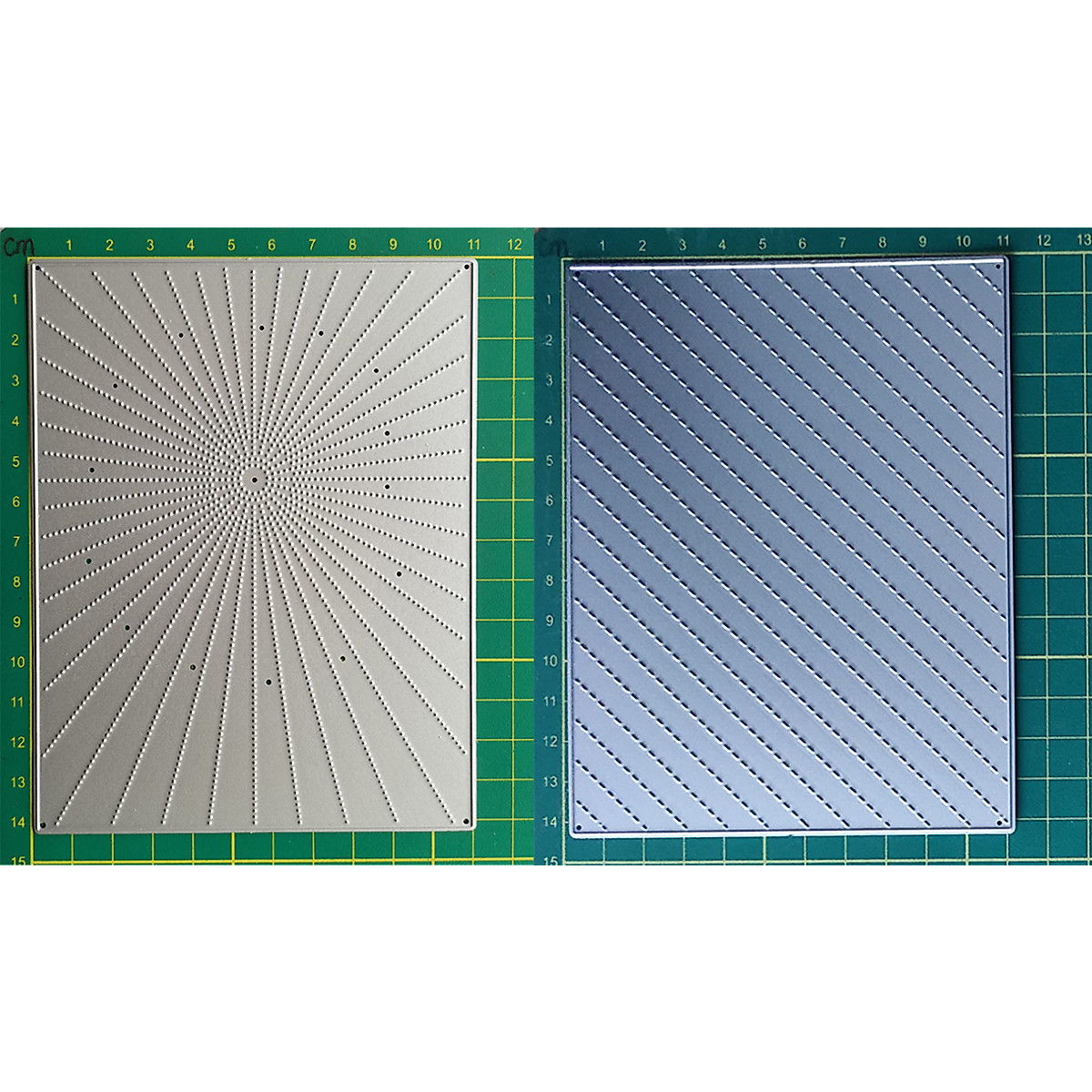 Ammsochy Cutting Dies Rectangular Metal Stencils Scrapbooking Tools DIY Craft Carbon Steel Embossing Template for Paper Card Making Album Arts Crafts Supplies (Diamond and Oval Flower Set)