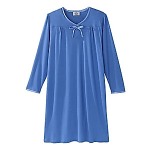 Silvert's Adaptive Clothing & Footwear Open Back Night Gown For Ladies - Assisted Dressing Hospital Gown - Blue MED