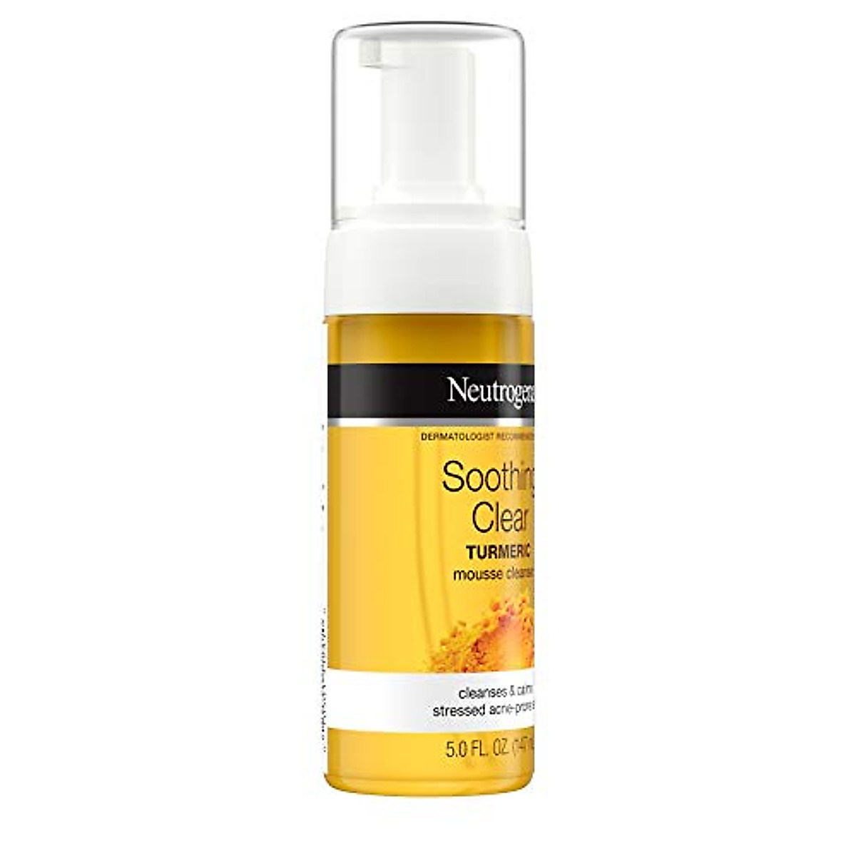 Neutrogena Soothing Clear Calming Mousse Facial Cleanser with Soothing & Calming Turmeric, Gentle Face Wash for Acne-Prone Skin, Paraben-Free, Oil-Free, Not Tested on Animals, 5 fl. oz