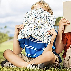 YEXIATODO Fashion Dragonfly Paperback Book Cover School Supplies Stationery Notebook for Cover Protector 3 PCS Student Book Cloth Cotton Custom Textbook Cover with Cartoon Cat Pattern