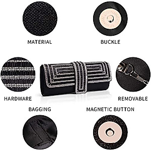 ELDA Clutch Purses for Women Evening Bags Sparkling Formal Party Rhinestone Purse Wedding Cocktail Prom Clutches