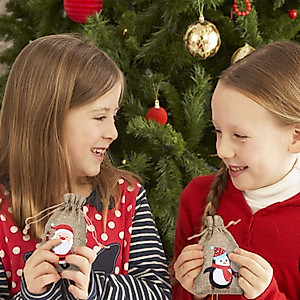 LOKIPA Christmas Jute Burlap Bags, Xmas Jute Linen Burlap Drawstring Gift Treat Candy Bag for Xmas Favors (24)…