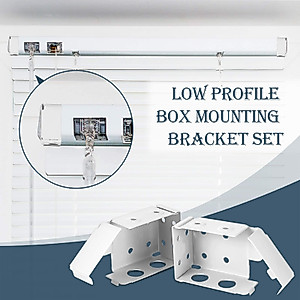 Hotop Blind Brackets 2.5 Inch Low Profile Box Mounting Bracket for Window Blinds, White（6）