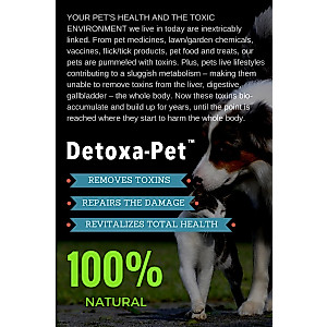 DETOXA-PET Powder, Powerful Nutritional Supplement for Pets, Works Wonders! Dog & Cat Detox, Liver Detox for Dogs, Cats,10 Bill CFU Probiotics, Enzymes, Herbs, Vitamins, Minerals, Immediate Benefits!