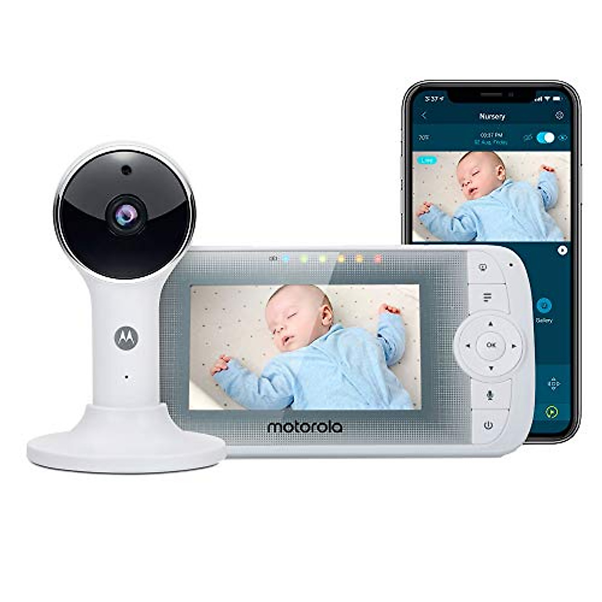 Motorola LUX65-2 by Hubble Connected Two Camera Video Baby Monitor - 5" Parent Unit and 1080p Wi-Fi Viewing for Baby, Elderly, Pet - 2-Way Audio, Night Vision, Digital Zoom