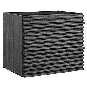 Modway Render 23.5" MDF Wood Wall-Mount Bathroom Vanity Cabinet in Charcoal