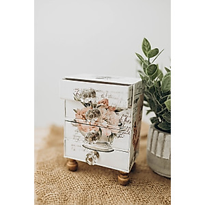 Rub on Transfers for Crafts and Furniture | 3 Design Sheets 6”x 12” | Home Decor Transfers | Furniture and Craft Decals | by Thymeless Designs (French Market Peonies)