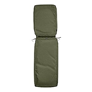 Classic Accessories Montlake FadeSafe Water-Resistant 72 x 21 x 3 Inch Outdoor Chaise Lounge Cushion Slip Cover, Patio Furniture Cushion Cover, Heather Fern Green, Patio Furniture Cushion Covers