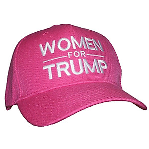 Tropic Hats Adult Embroidered Women for Trump Adjustable Ballcap - Dark Pink W/White Thread