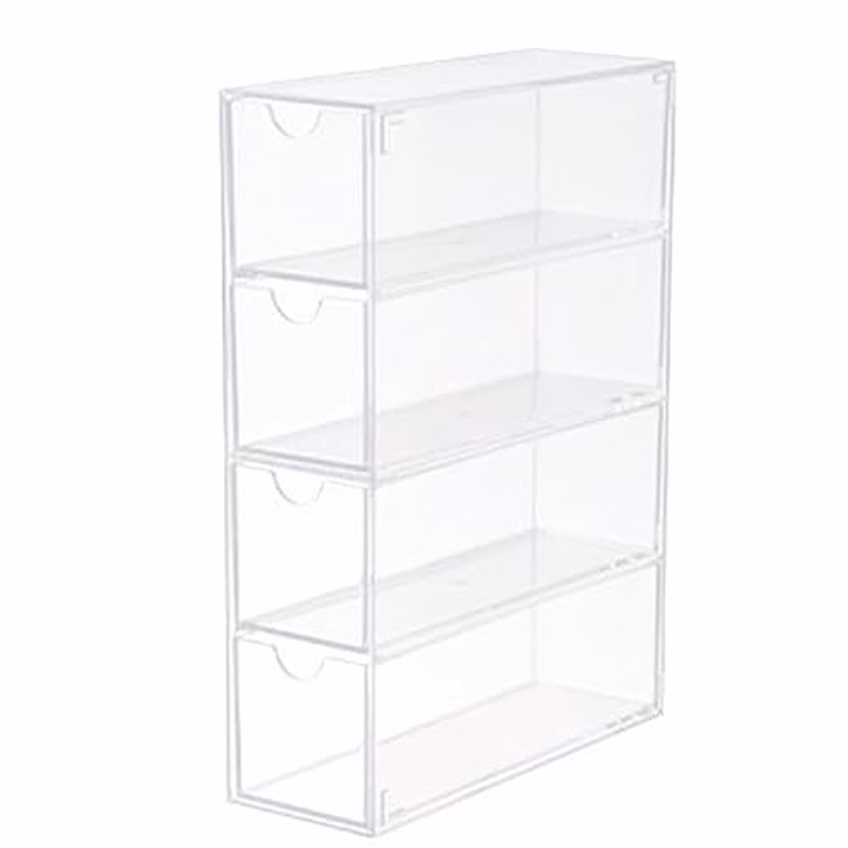 JUOPZKENN Acrylic Eyeglass Storage Box, 4 Drawers Clear Sunglasses Storage Organizer Use Horizontally or Vertically for Eyeglass Cosmetic Jewelry Storage