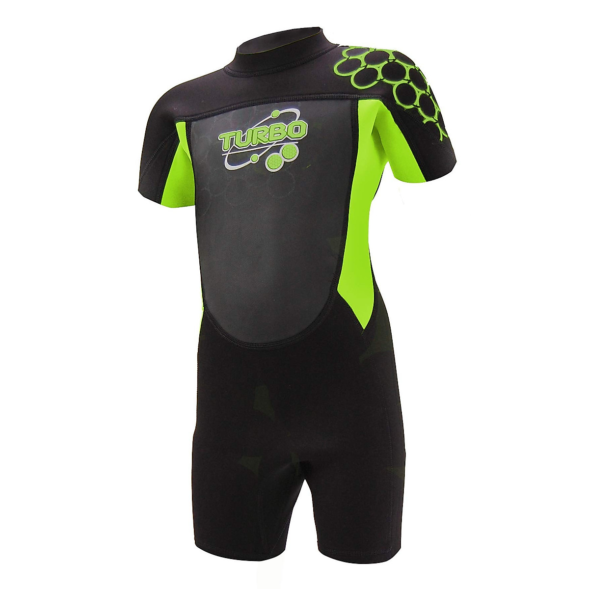 TWF Kids Turbo Shortie Wetsuit, Green, Size K08