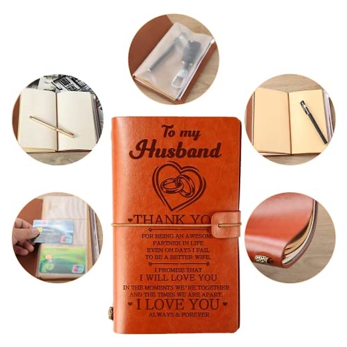 Welsky Anniversary for Him Husband Gifts from Wife, Birthday Gifts for Husband Anniversary Wedding Gifts for Him-I Love You Always&Forever-140 Pages Refillable Journal Husband Appreciation Gifts