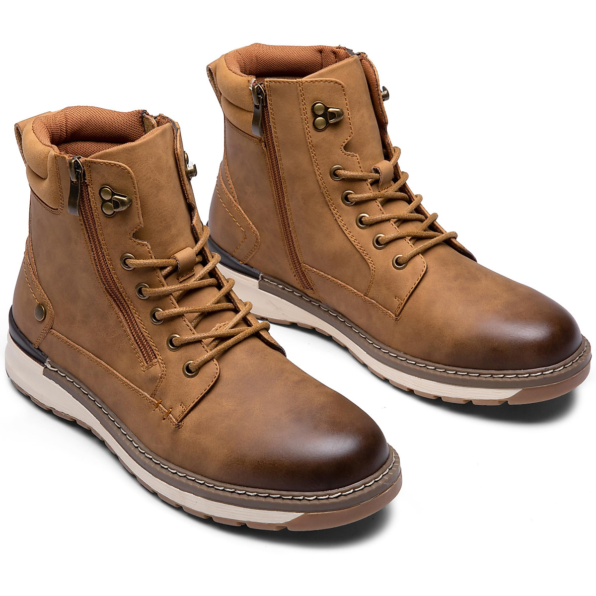 Vostey Boots for Men Comfortable Casual Chukka Mens boot(BMY8051 brown 10.5)