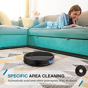 Robot Vacuum, 2100Pa Robotic Vacuum Cleaner with Triple-Filter System, 120-min Runtime Smart Robot Vac Good for Pet Hair, Carpets, Hard Floors, Self-Charging