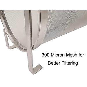 Hop Hopper Spider Strainer Basket Filter for Homebrew Hops Beer & Tea Brewing Bucket Fermenter Kettle, 304 Stainless Steel 300 Micron Mesh - 6" x 14"