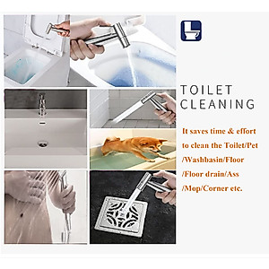 Handheld Bidet Sprayer for Toilet, Decohomeforu Stainless Steel Bathroom Bidet Sprayer Set, Adjustable Water Pressure Control with Bidet Hose, Wall Mount Brushed Nickel Bidet Toilet Diaper Sprayer Kit