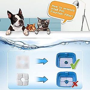 Cat Fountain Replacement Filter - 8 Pcs, Guarm Cat Water Fountain Filter, Pet Water Fountain Filter Replacement for Most Cat Dog Water Dispensers, Activated Carbon Filters & PP Cotton (8pcs-02)