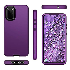 WeLoveCase Galaxy S20 Plus Case, S20+ Plus 5G Cover 3 in 1 Full Body Heavy Duty Protection Hybrid Shockproof TPU Bumper Protective Case for Samsung Galaxy S20 Plus 5G 6.7 inch Dark Purple