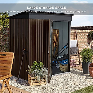 LEMBERI 5x3 FT Outdoor Storage Shed,Tool Garden Metal Sheds with Lockable Door,Outside Waterproof Galvanized Steel Storage House for Backyard Garden, Patio, Lawn