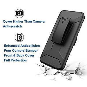 Ailiber Compatible with iPhone 14 Pro Phone Case, iPhone 14Pro Case with Screen Protector, Swivel Belt Clip Holster with Kickstand, Heavy Duty Full Body Shockproof Cover for iPhone 14 Pro 6.1"-Red