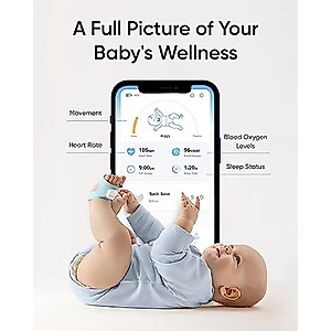 eufy Baby S320 Smart Sock Baby Monitor with 2.4 GHz Wi-Fi, Track Sleep Patterns, Naps, Heart Rate, and Blood Oxygen Levels, Soft and Comfortable, for Babies 0-18 Months, No Monthly Fee