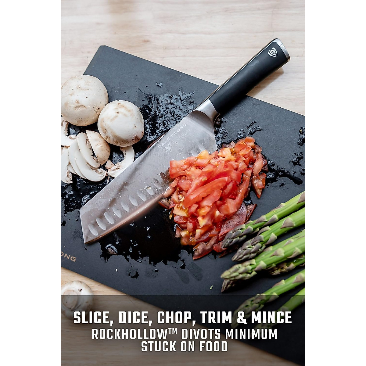 Dalstrong Santoku Knife - 7 inch - Vanquish Series - Forged High Carbon German Steel - POM Handle - Razor Sharp Kitchen Knife Gift- Asian Vegetable Knife - NSF Certified