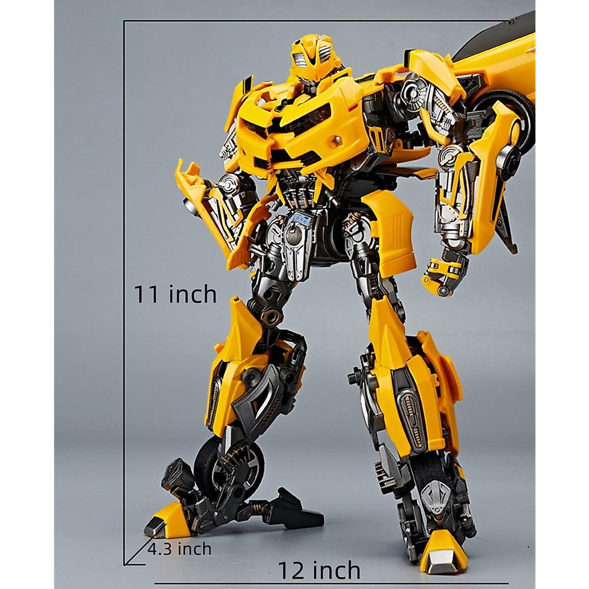 Lcfd Alloy Deformation Car Toys, 11 inch Big Size Movie Version, Manual Deformation Car Model Robot Toy, Action Figures,Exquisite Packaging, Gift for Fans (Bee Robot)
