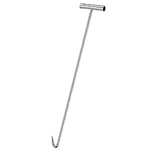 uxcell 23inch T-Handle Meat Boning Hook, Galvanized T Hooks for Kitchen Butcher Shop Restaurant 1Pcs
