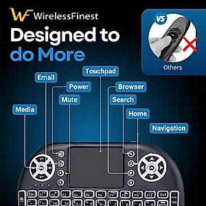 Wireless Mini Keyboard Remote Control Touchpad Mouse Combo Controller with RGB Backlit for Android TV Box Smart TV with OS+USB PC Computer Laptop Window OS HTPC Home Theater PC + USB 2.4GHz Dongle