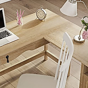 Sauder Adaline Cafe L-Desk, L: 59.65" x W: 59.65" x H: 29.92", Orchard Oak Finish