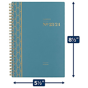 2023-2024 Cambridge® WorkStyle Balance Academic Weekly/Monthly Planner, 5-1/2" x 8-1/2", Teal, July 2023 to June 2024, 1606-200A-12