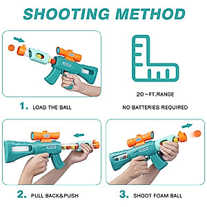 Bottleboom Shooting Game Toys for Boys Age 5 6 7 8 9 10+ Years Old,Foam Popper Guns for 2 Player,Electric Shooting Target & Air Blaster with 24 Foam Bullet Balls Birthday Gift for Kids Girls