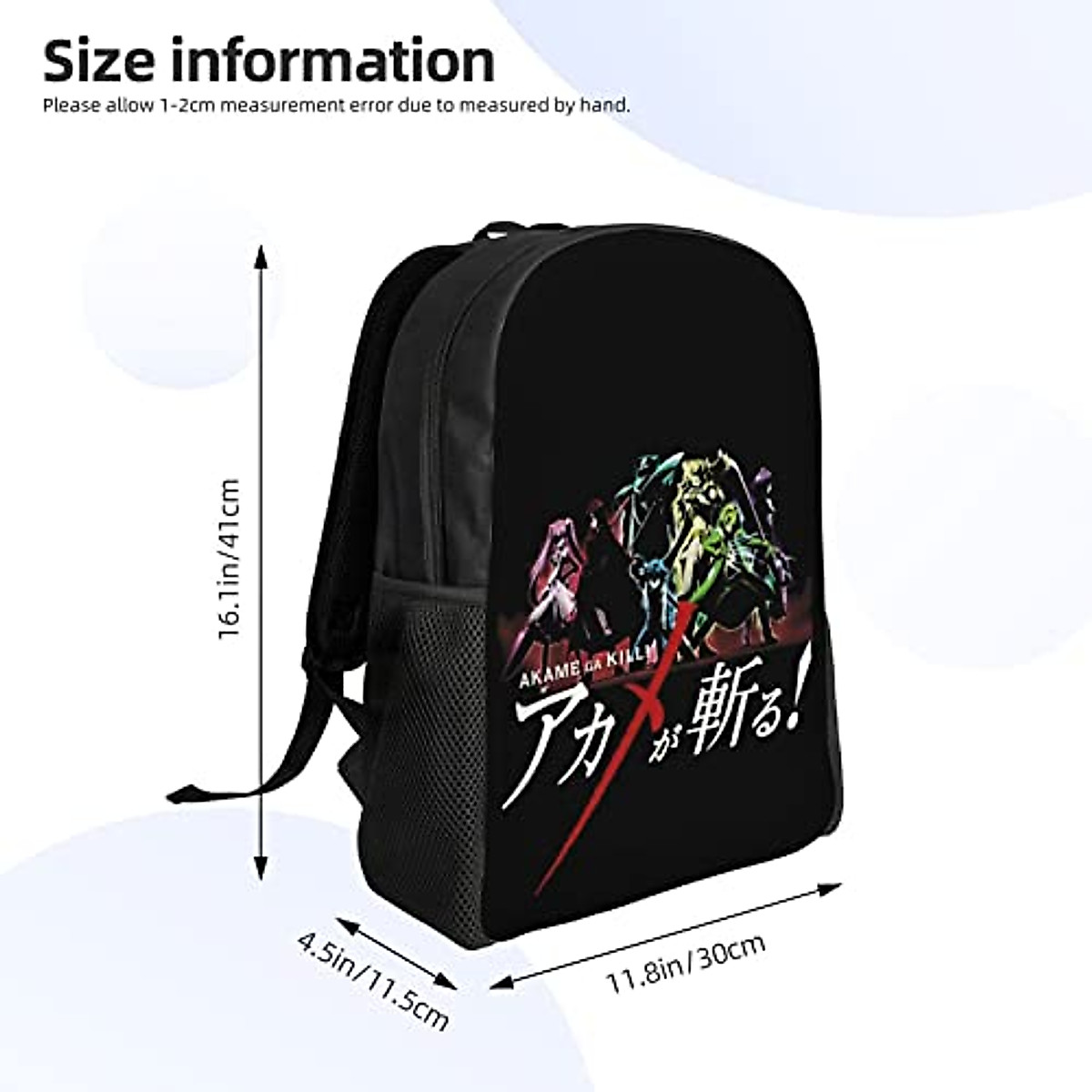 Anime Akame Ga Kill Akame Backpack Unisex Rucksack Fashion Casual Travel Bag Lightweight Backpacks