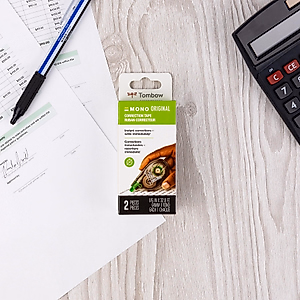 Tombow 68627 MONO Correction Tape, Non-Refillable, 1/6" x 394", White Tape (Pack of 2)