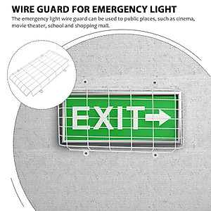 PRETYZOOM Exit Sign Damage Stopper Metal Wire Guard Exit Sign Damage Cage Wall Mounted Emergency Exit Light Protective Cover for Exit Sign or Emergency Light