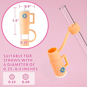 NiHome 6Pcs Silicone Straw Cover Cap Fit for Stanley 30 oz/40 oz Quencher H2.0 Cup, 0.4 inch/10 mm Straw Toppers Compatible with Stanley Tumbler, Dust-proof Straw Tip Lids, BPA-Free, Reusable