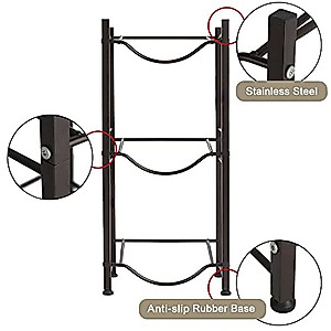 5-Gallon Water Bottle Holder – 3-Tier Water Bottle Organizer for 5-Gallon Jugs – Gallon Water Jug Storage Rack for Kitchen, Pantry, Bar – Cast Iron Water Jug Holder with Removable Tiers