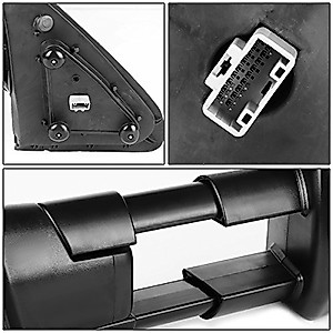 Right Side Black Power Heated Glass Telescoping w/Amber LED Signal Light Side Towing Mirror Compatible with Tundra 07-16