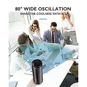 Kimviento Small Tower Fan, 80° Oscillating Fan, Portable Desk Table Fan with 3 Speeds, Quiet Cooling, 13 Inch Personal Bladeless Fan for Bedroom Home Office Desktop