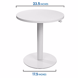 DANMIN 23.5" Round Tabletop - Sit to Stand, Height Adjustable Table/Desk from 25.5" to 40.5" - Perfect for Home Office or School Parties & Events