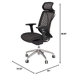 CangLong Office High Back Mesh Desk Arm Rests Computer Chair Height Adjustable, Black