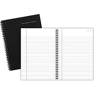 Cambridge Limited Notebook, 6 Pack Black Notebook, Legal Ruled, Professional Business Notebook, 80 Sheets, Spiral Wirebound Office Journal & Notebook For Quicknotes, Meeting for Women & Men, CAM10-402