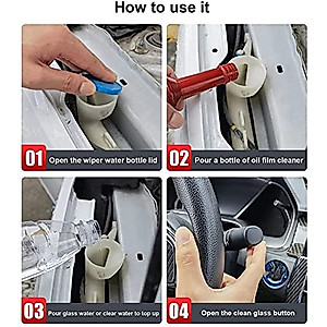 Hehimin Car Windshield Cleaner,Car Windshield Oil Film Cleaner,Glass Stripper Water Spot Remover for Cars,for Eliminates Coatings,Waxes,Polish and Restore Automotive Glass (2Pcs)