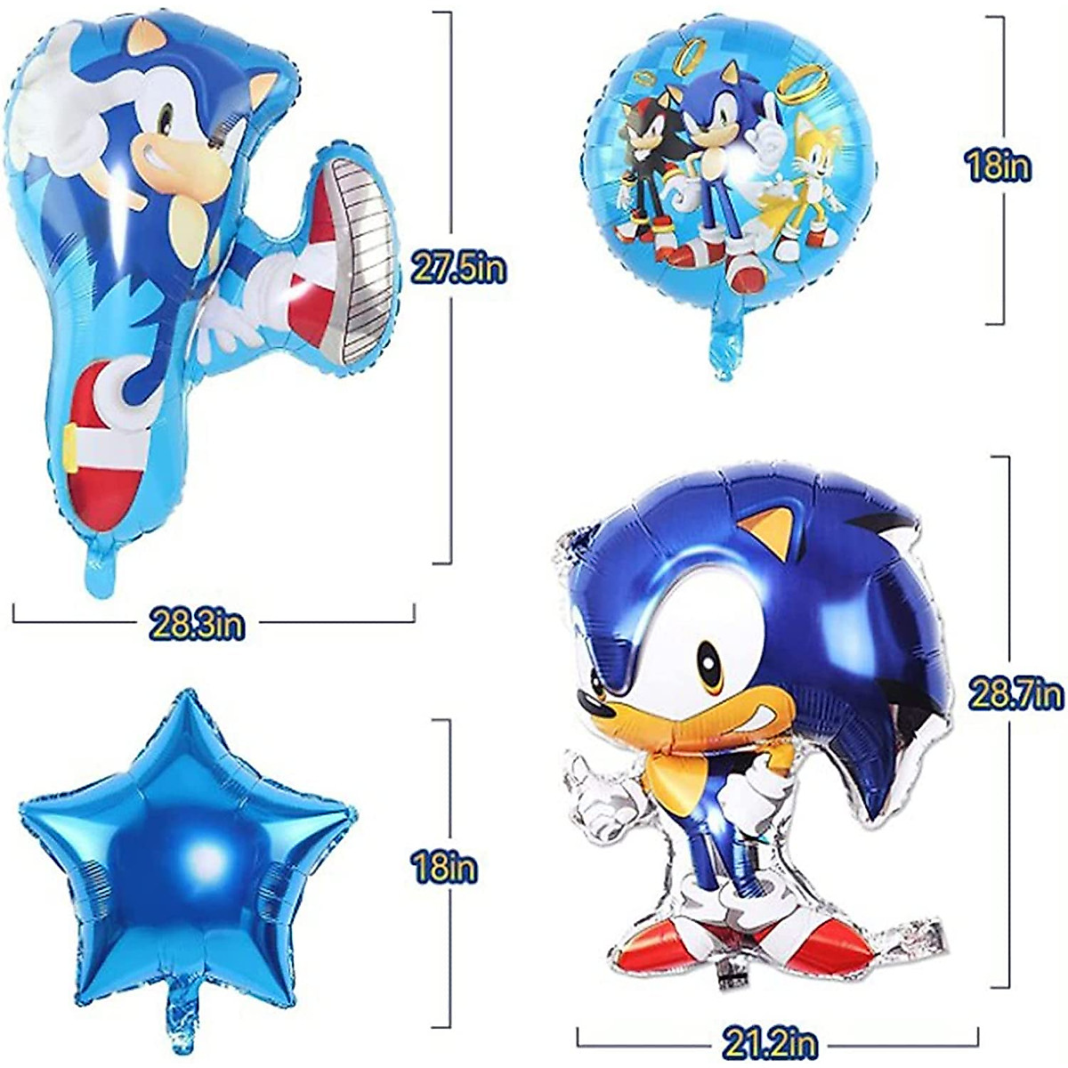 9 years old Birthday party balloons，Decorate the balloon，Birthday Sonic Balloons, Hedgehog Party Supplies Boy's 9th Birthday Balloon Decoration (17 pcs)