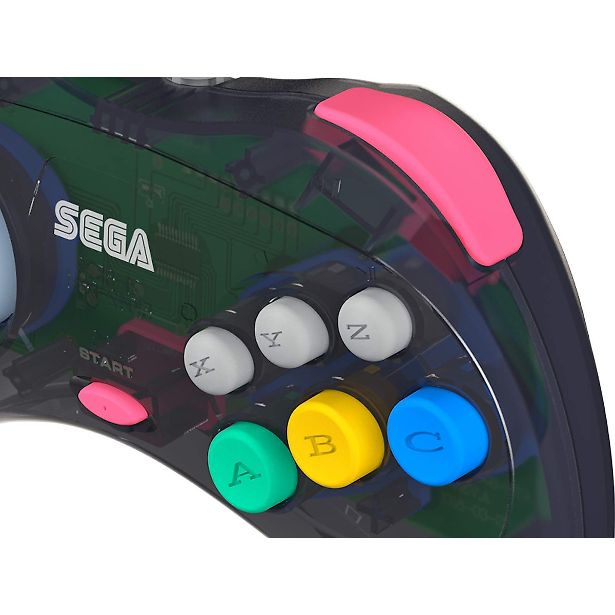Retro-Bit Official Sega Saturn USB Controller Pad (Model 2) for Sega Genesis Mini, PS3, PC, Mac, Steam, Switch - USB Port (Slate Gray)