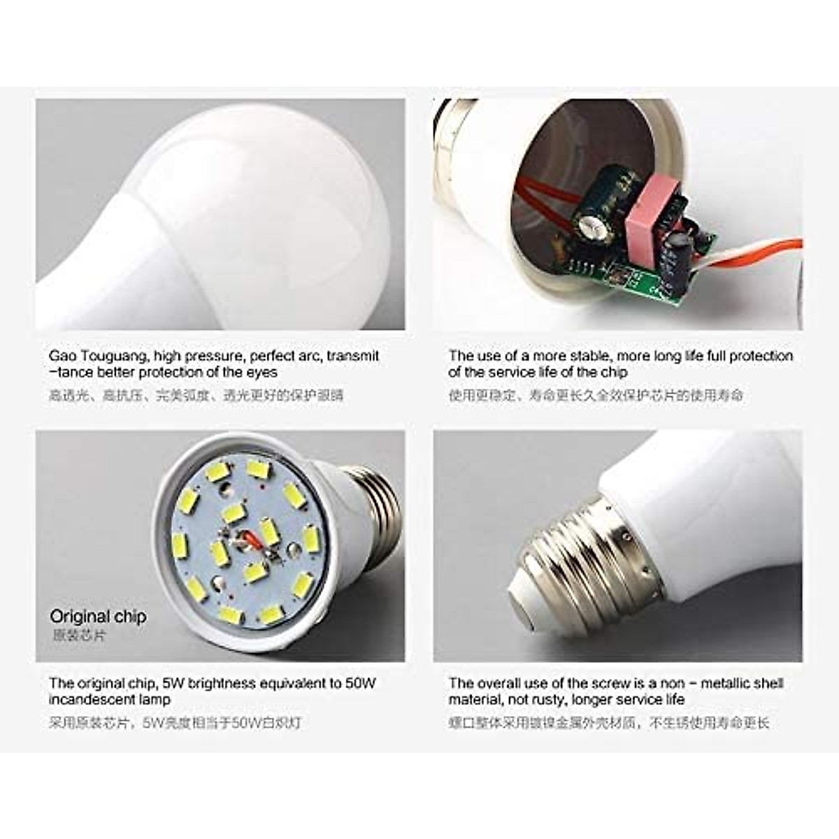 ANYPOWK 12V Low Voltage LED Light Bulbs - Daylight 3W(Only for 12-36V), Pack of 6