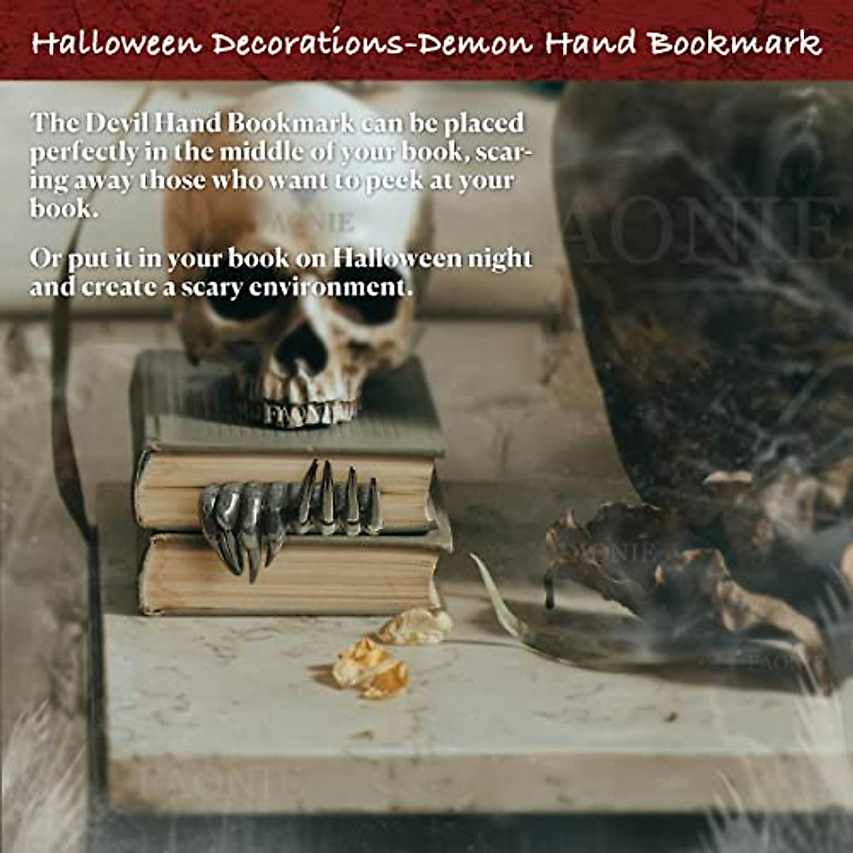 FAONIE Thriller Demon Hand Bookmark, Fashionable Devil's Hand Resin Bookmark Horror Halloween Bookmark The Best Gift for Friends Family Book Friends