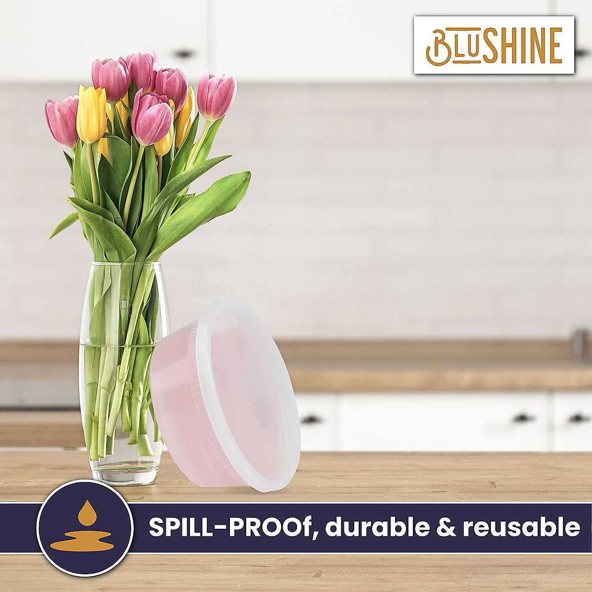 [40 Sets] 8 oz. Plastic Deli Food Storage Containers with Airtight Leak Proof Lids - Reusable - Microwave, Fridge, and Freezer Safe