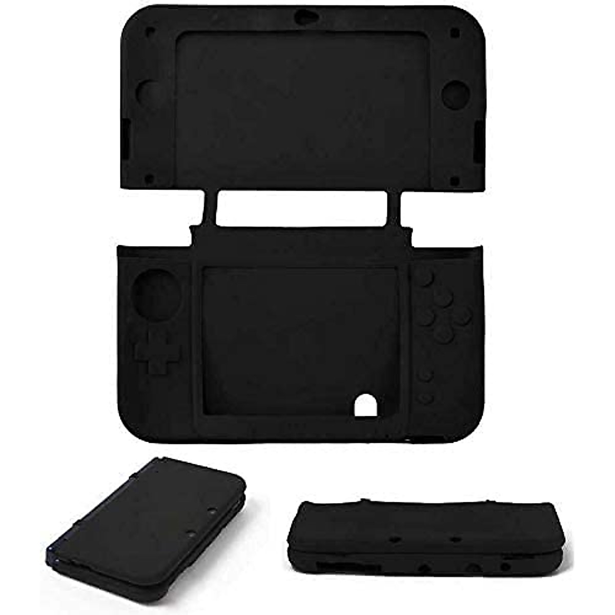 Silicone Rubber Soft Gel Protective Case Cover Shell Skin for New 3DS XL LL Console 2015- Black