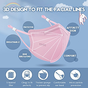 WWDOLL Kid KN95 Face Mask 50 Pack, 5-Layers Breathable KN95 Masks, Multicolored